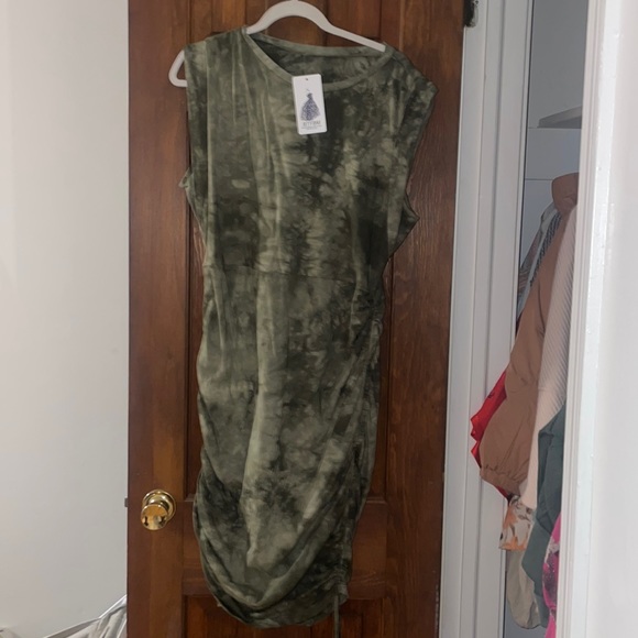 Dresses | Green Body Con Draw String Sided Dress | Poshmark
